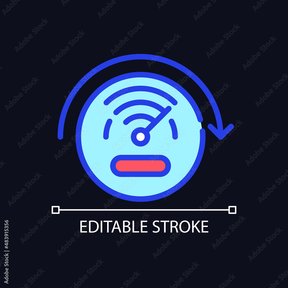 Speed sensors pixel perfect RGB color icon for dark theme. Efficiency ...