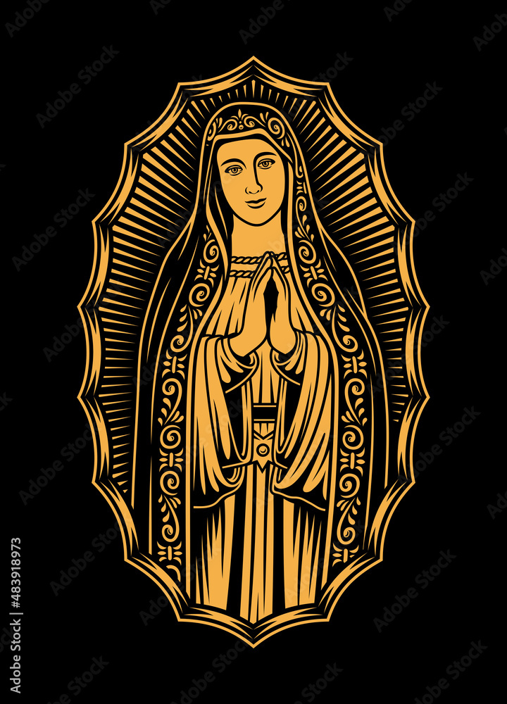 Virgin Mary Vector Graphic Stock Vector | Adobe Stock
