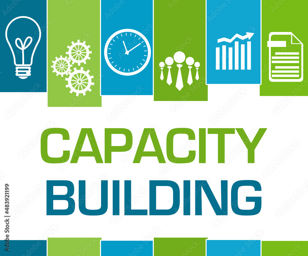 Capacity Building Green Blue Stripes Symbols Stock Illustration | Adobe ...