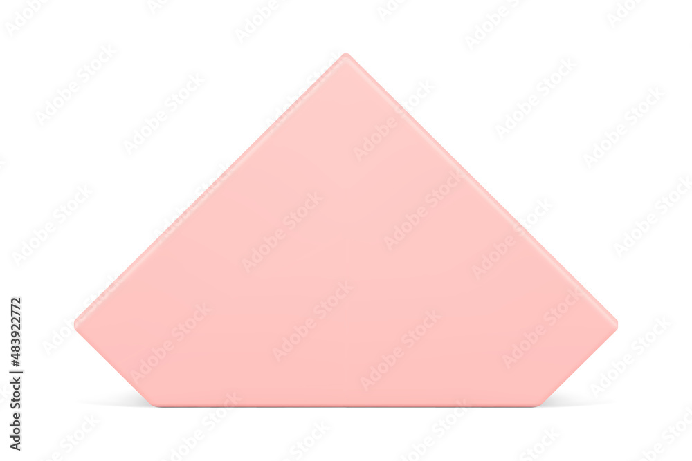 Pink geometric pentagon figure realistic 3d template vector pentagonal ...