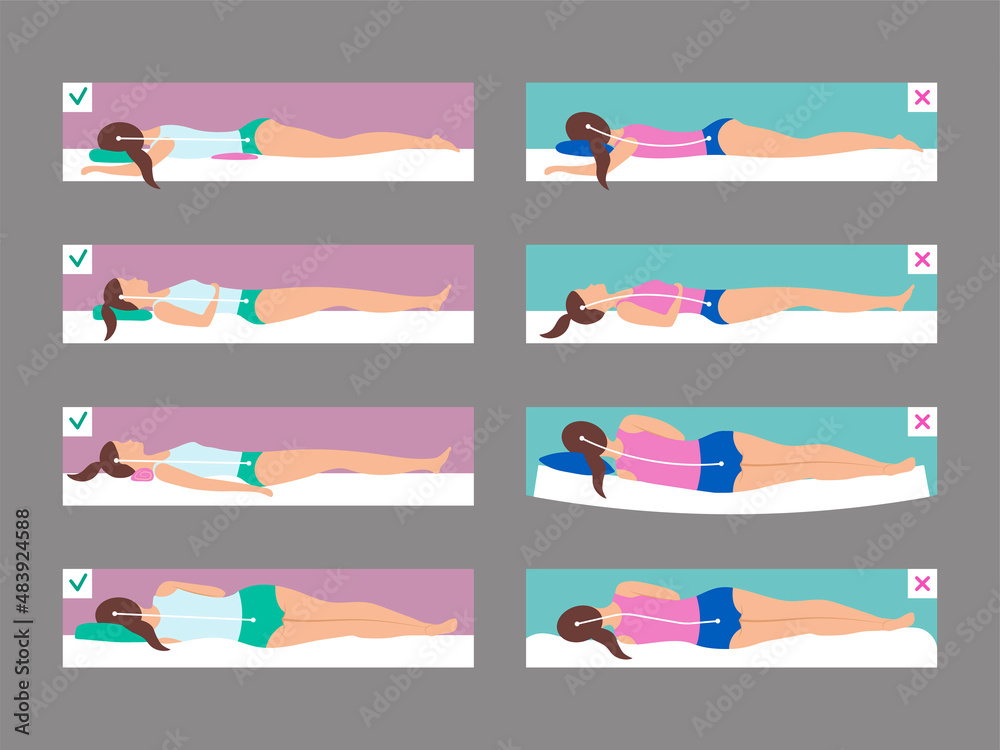 Sleeping poses. Bad and correct anatomy for laying on couch body ...