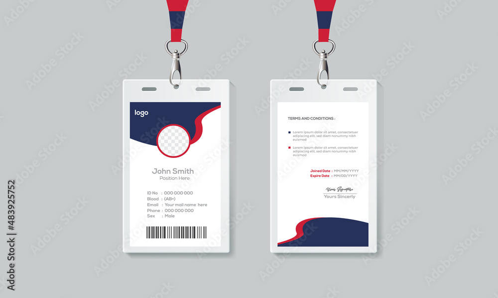 Simple ID Card Design Template. Professional Identity Card Template ...