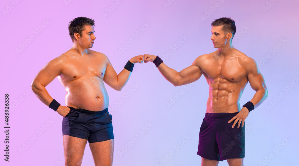 Before and After Weight Loss fitness Transformation. The man was fat ...