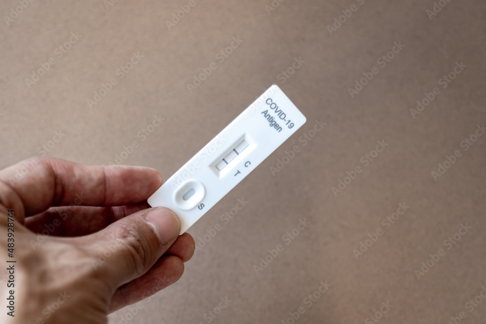 Covid 19 antigen rapid test kit with positive result for infection ...