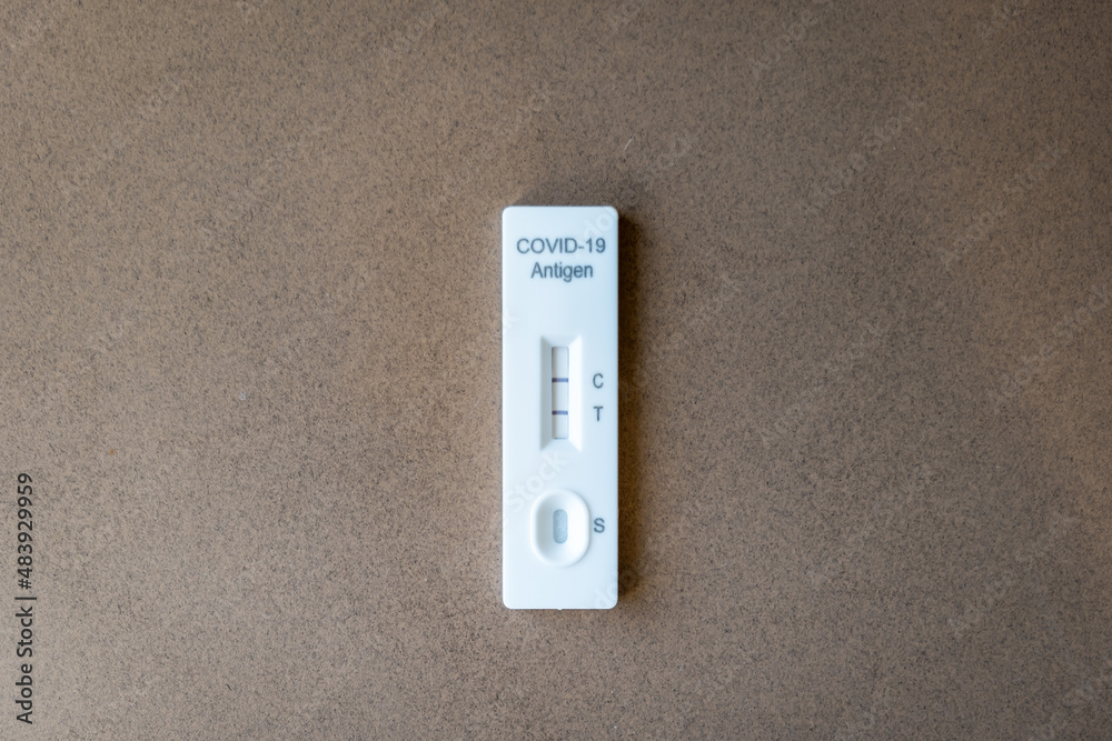 Covid 19 antigen rapid test kit with positive result for infection ...