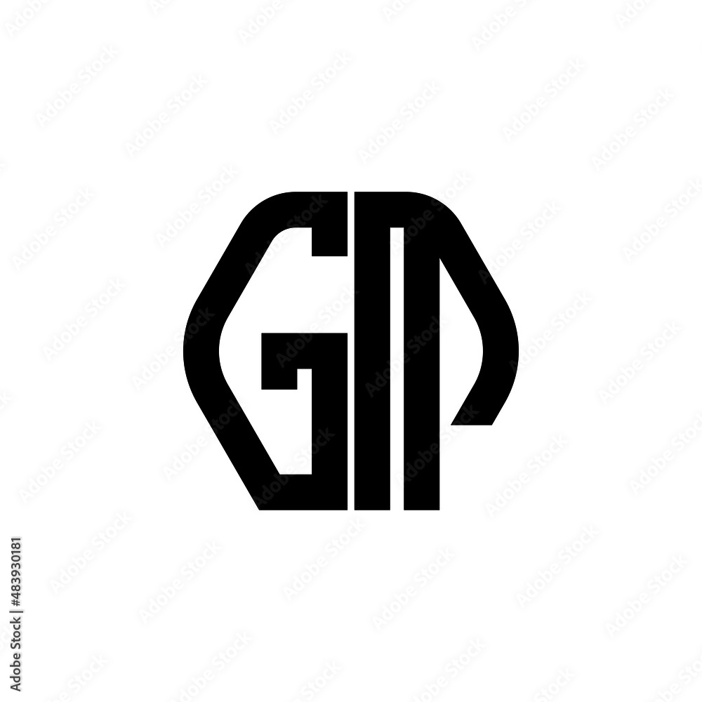 GM letter logo design on white background. GM creative initials letter ...