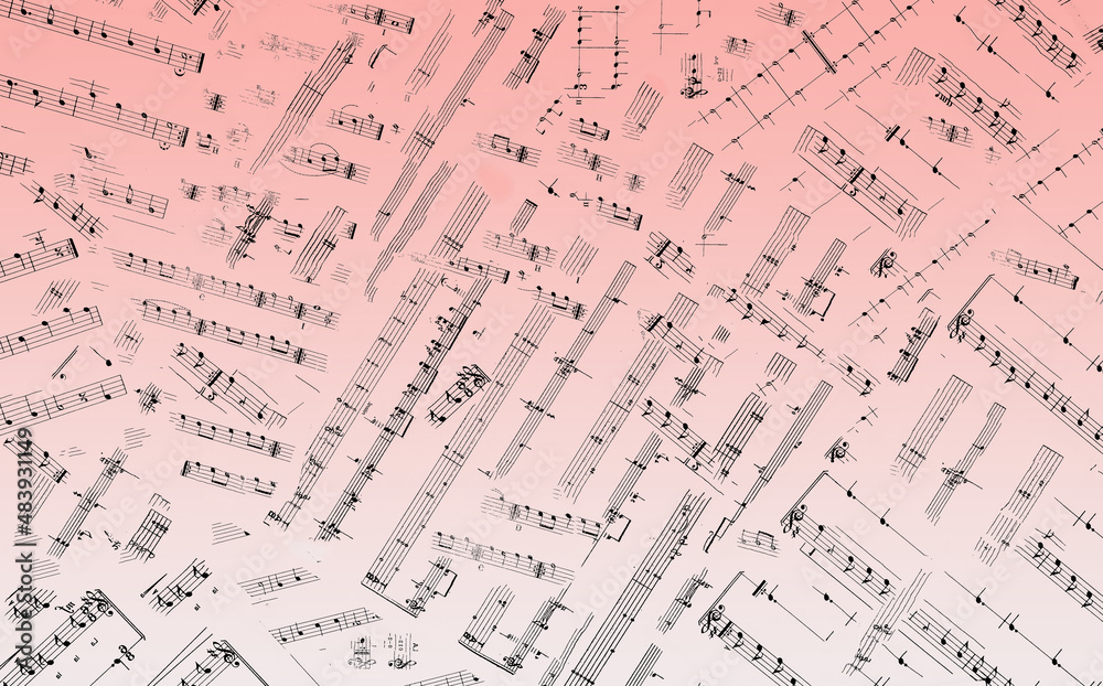 confused musical notes on a completely forgotten sheet Stock ...