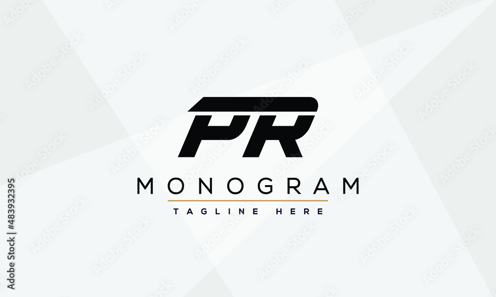 PR logo letter design on luxury background. PR logo monogram initials ...