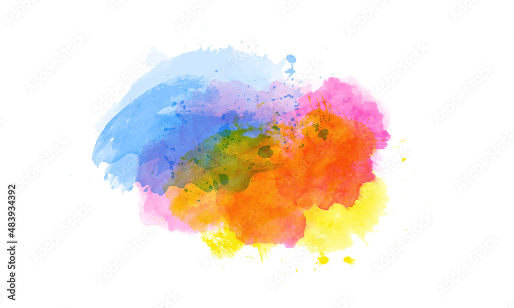 Multi colored spots, watercolor on a white isolated background. Vector ...