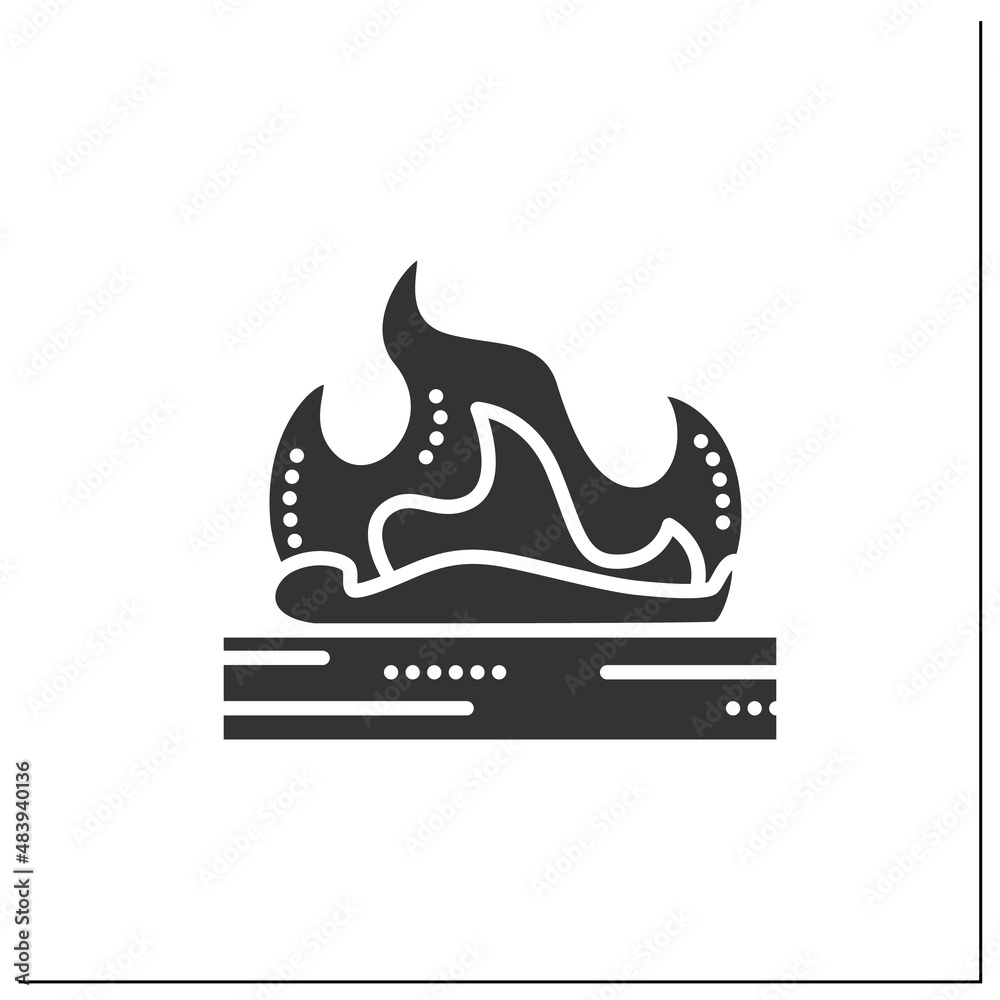 Hindu funeral glyph icon. Hindu Antyesti ritual. Body cremation ...