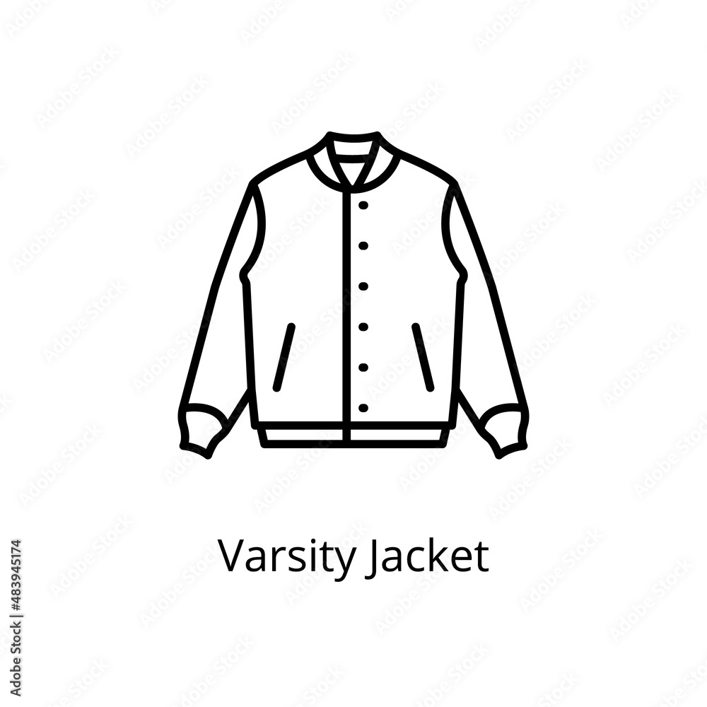 Varsity Jacket icon in vector. Logotype Stock Vector | Adobe Stock