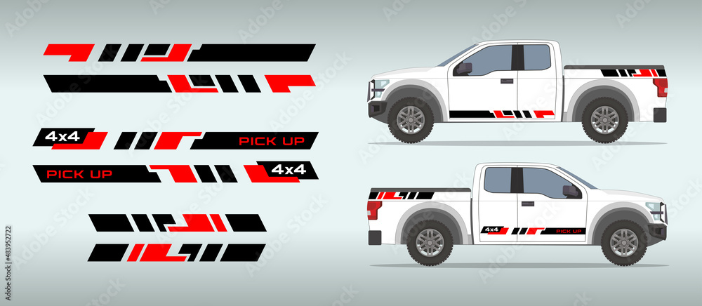 Car side sticker design. Auto vinyl decal template. Suitable for ...