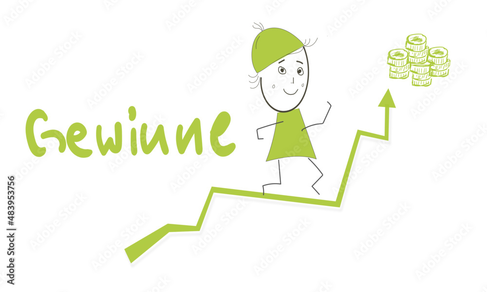 Gewinn Diagramm Abbildung Skizze Zeichnung Grafik Stock Vector | Adobe ...