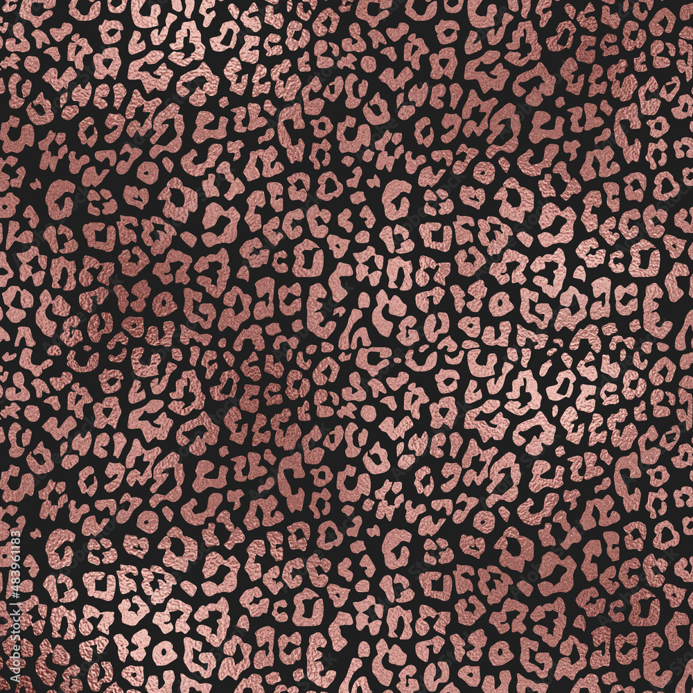 Rose Gold Metallic Animal Print Pattern on Dark Background Texture ...