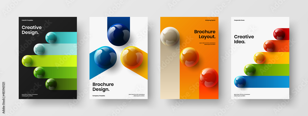 Minimalistic placard vector design illustration collection. Premium 3D ...