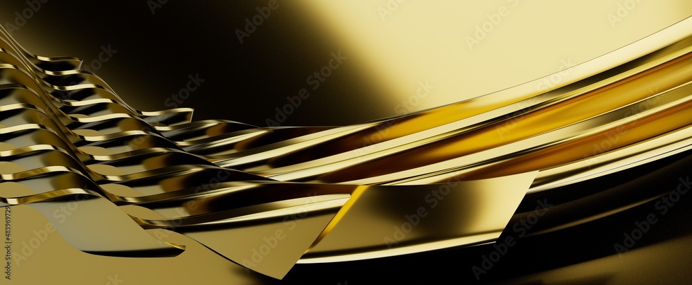 gold wave background 3d premium elegant Stock Illustration | Adobe Stock