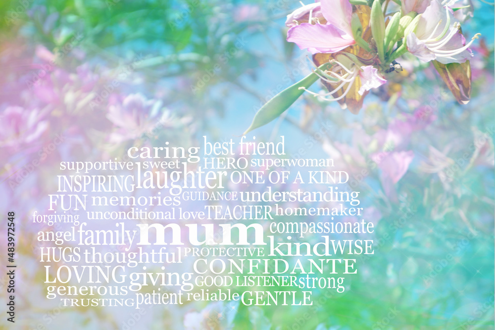 Words associated with Mothering Sunday and a loving mum - pink blossom ...