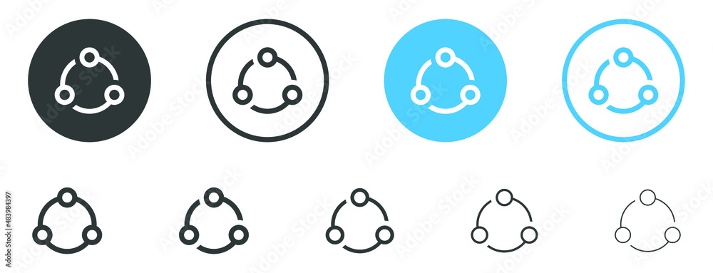 Share icon, Connection symbol - network sharing icons, Share line icon button, outline - Connect ...