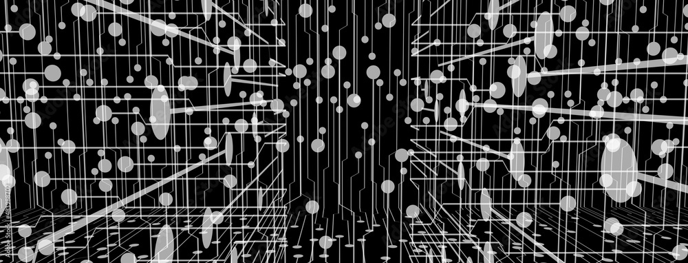 Digital black and white abstract background represent technology ...