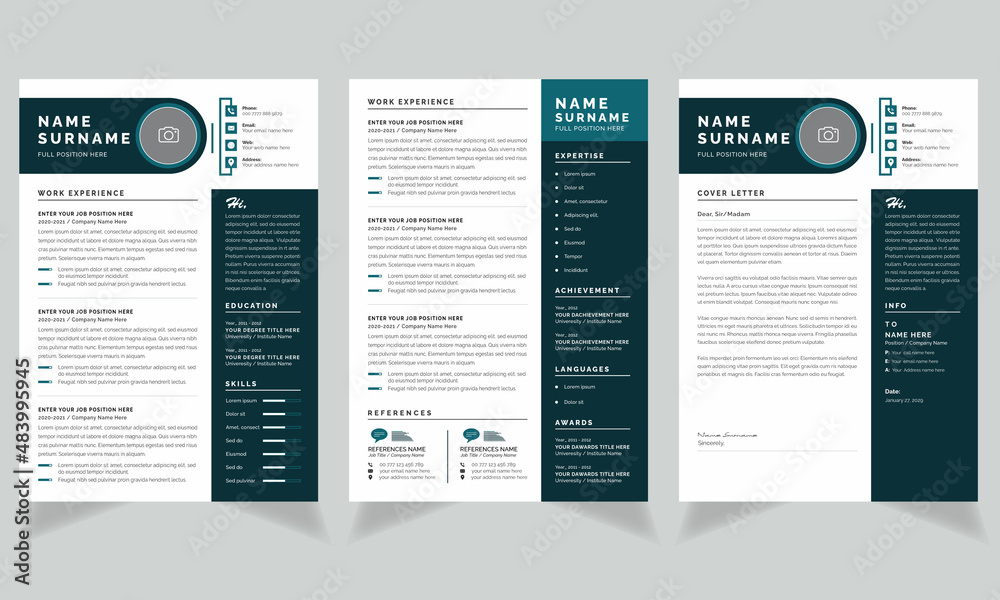 Professional Resume Template Job Applications, CV Layout, and Cover ...