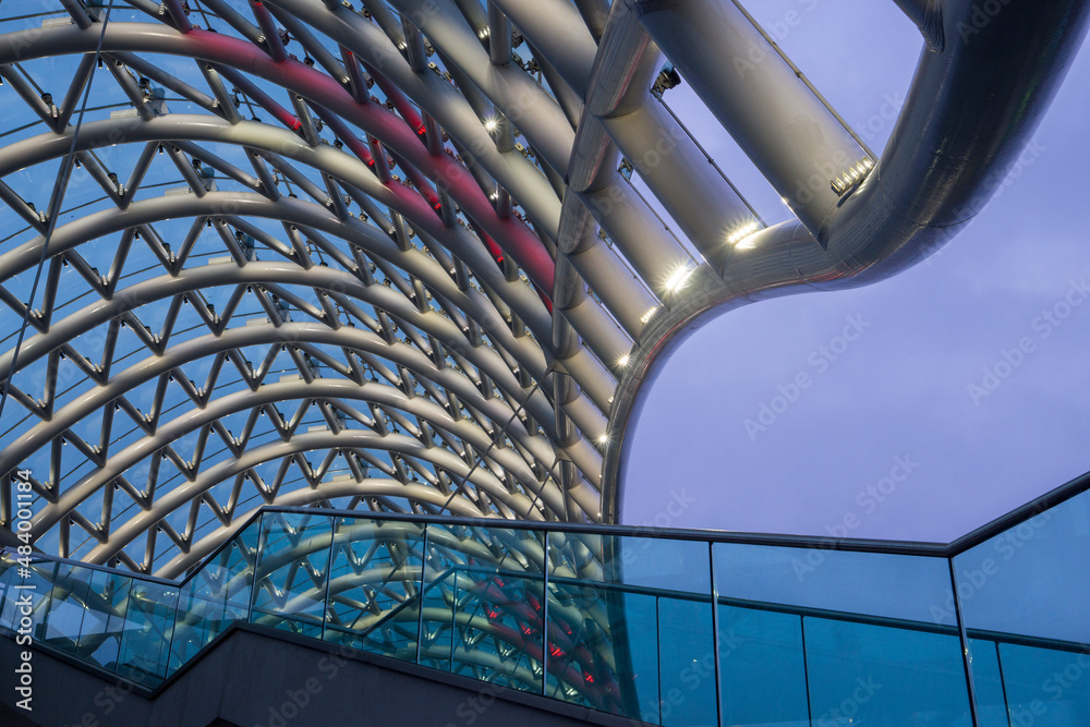 The Bridge of Peace, Tbilisi, Georgia. Contemporary curved steel and ...