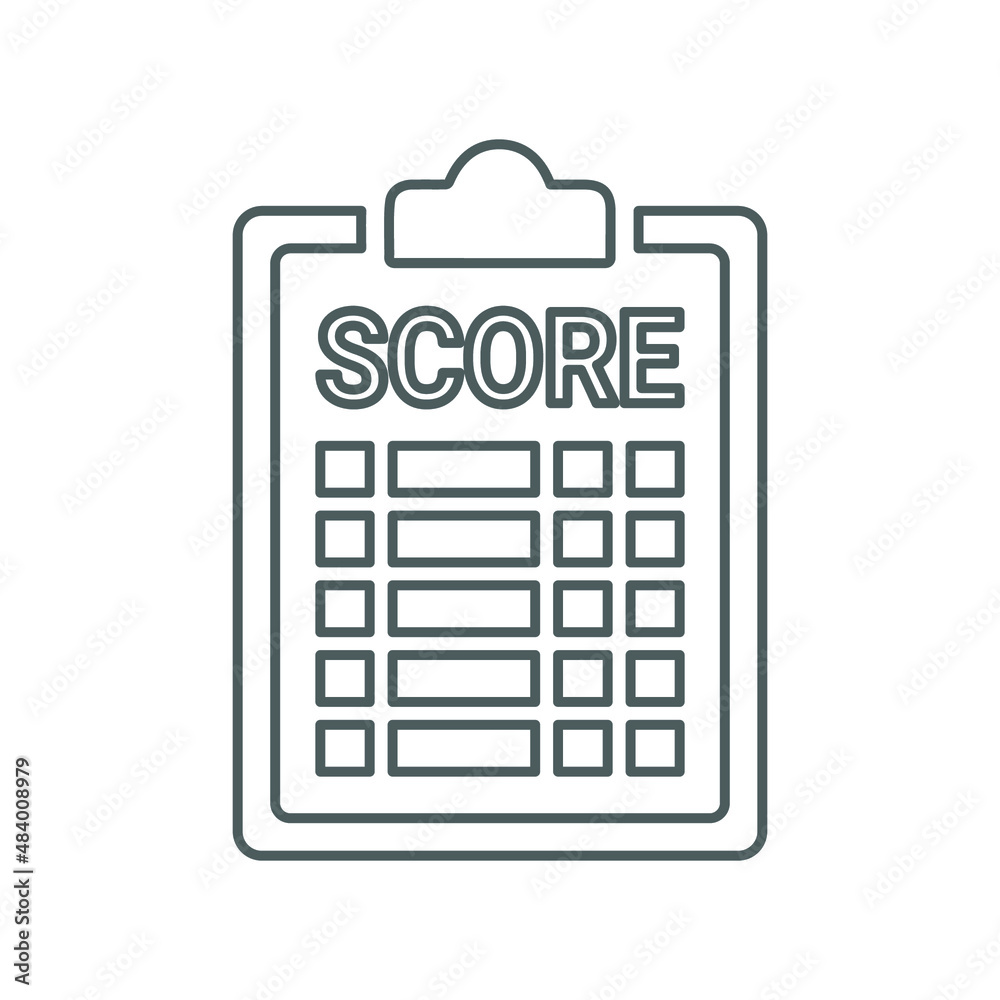 Score, scorecard line icon. Outline vector. Stock Vector | Adobe Stock