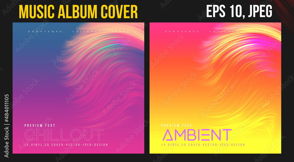 Music Album Cover. Abstract Vector Design of CD Cover and Vinyl Record ...