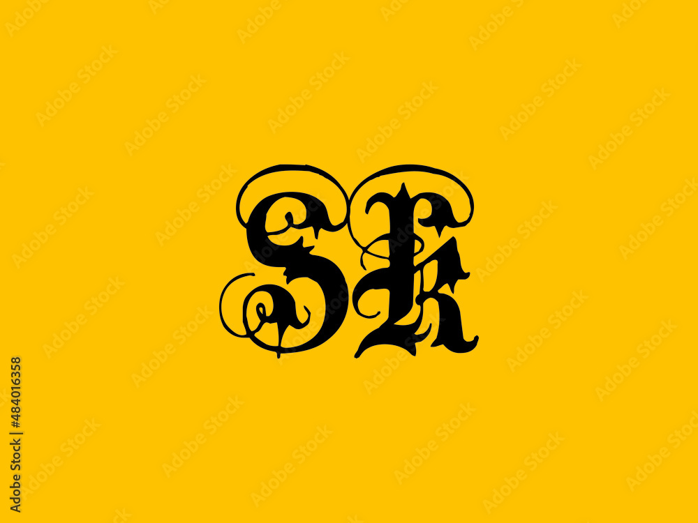 Abstract SK Vector Logo, Calligraphy SK Monogram Logo Template Stock ...