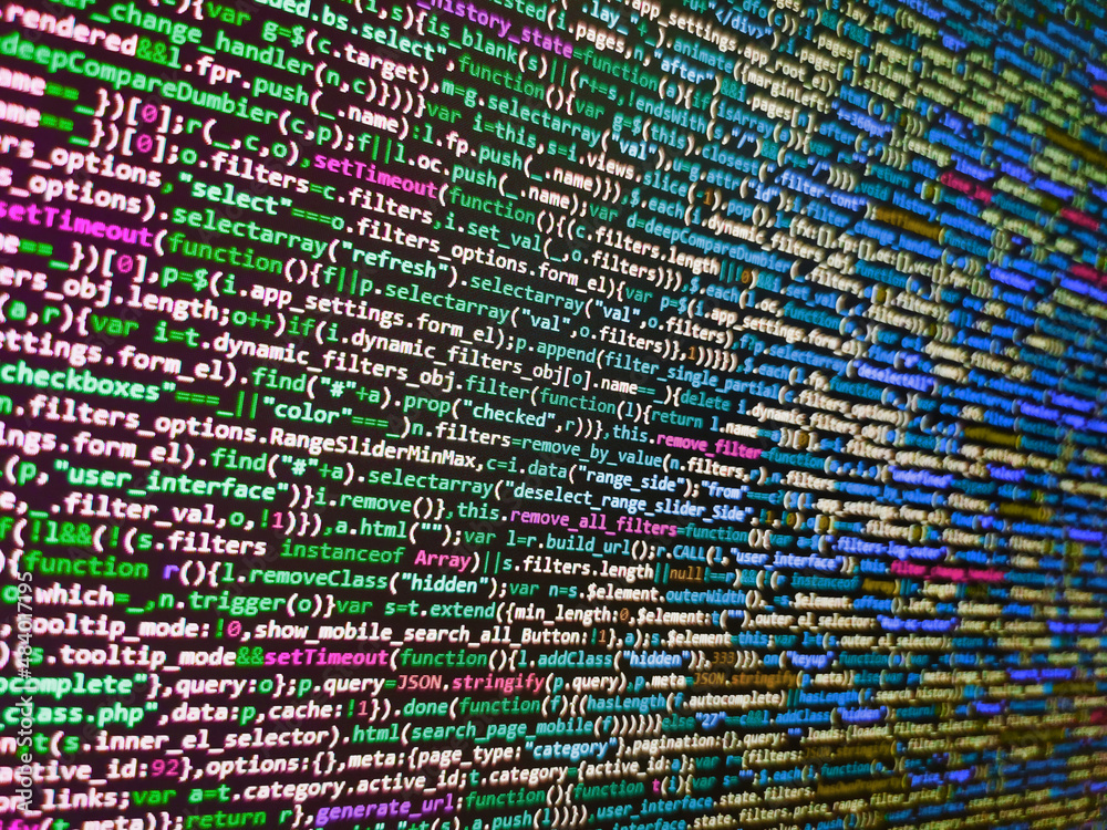 Computer Language Script Code Screen Programmer Working On Computer
