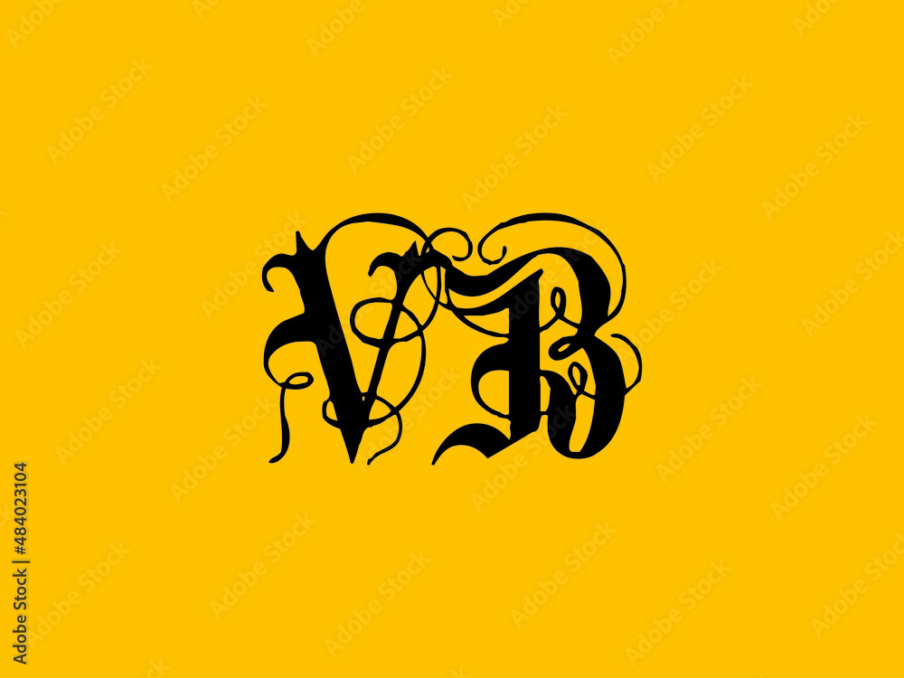 Calligraphy VB logo icon vector with Creative Modern Trendy Typography ...