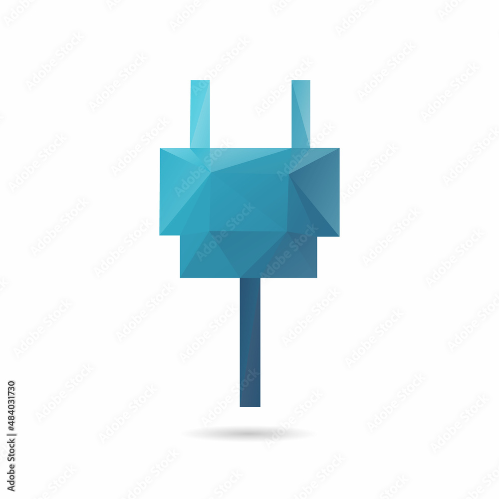 Plug abstract isolated on a white backgrounds, vector illustration ...