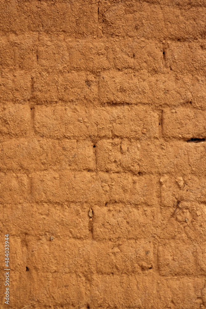 Textura de muro de adobe, pared de ladrillos de arcilla Stock Photo ...