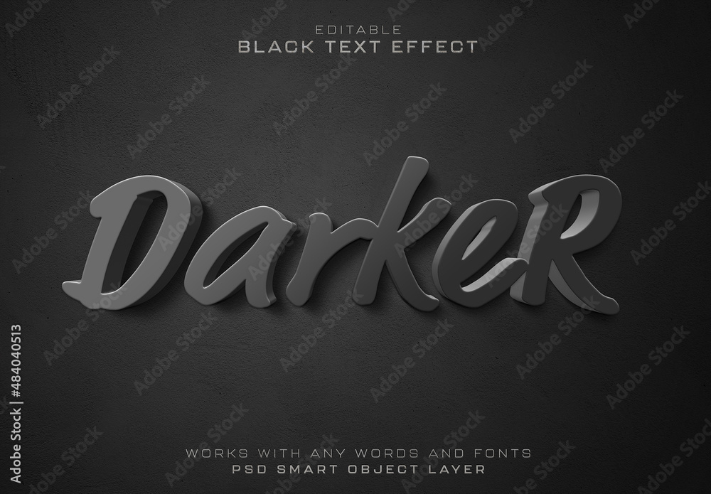 Text Effect Mockup with Black 3D Shadow Stock Template | Adobe Stock