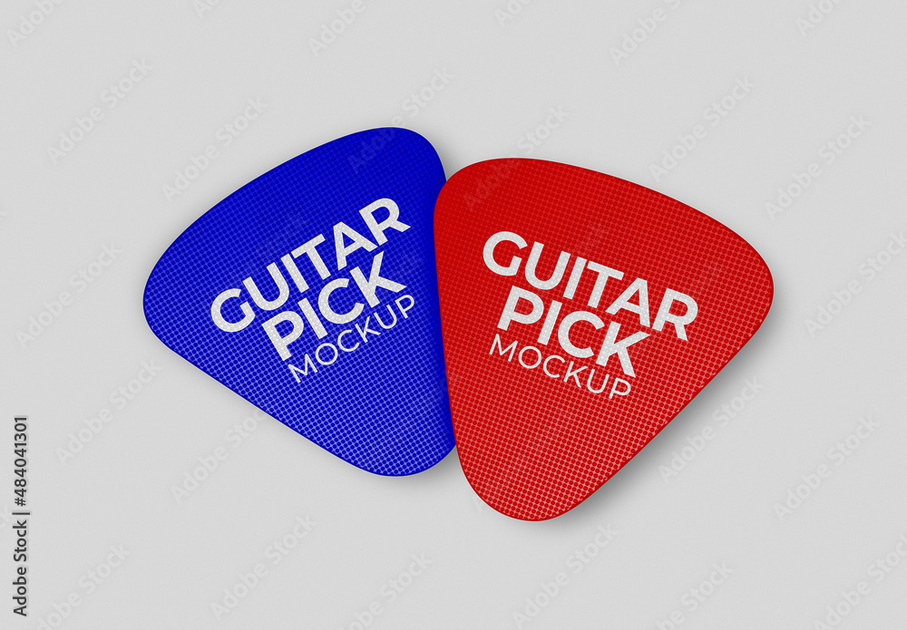Plastic Triangle Guitar Picks Mockup Stock Template | Adobe Stock