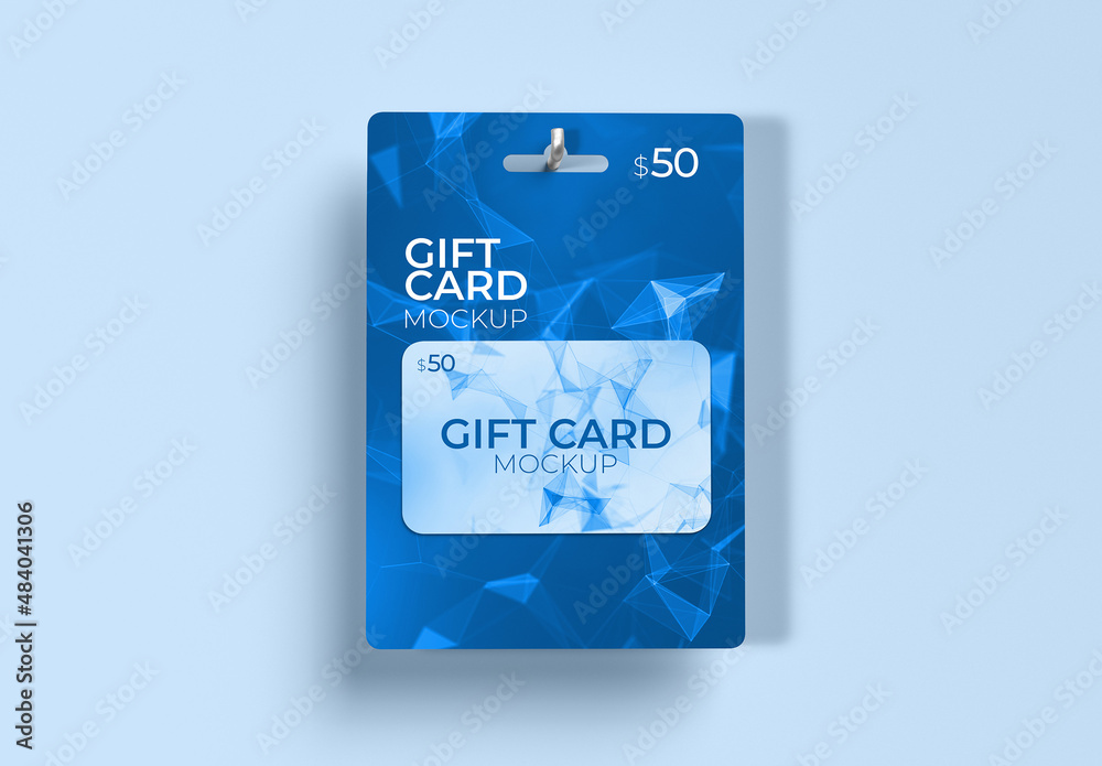 Gift Card Hanging on a Hanger Hook Stock Template | Adobe Stock