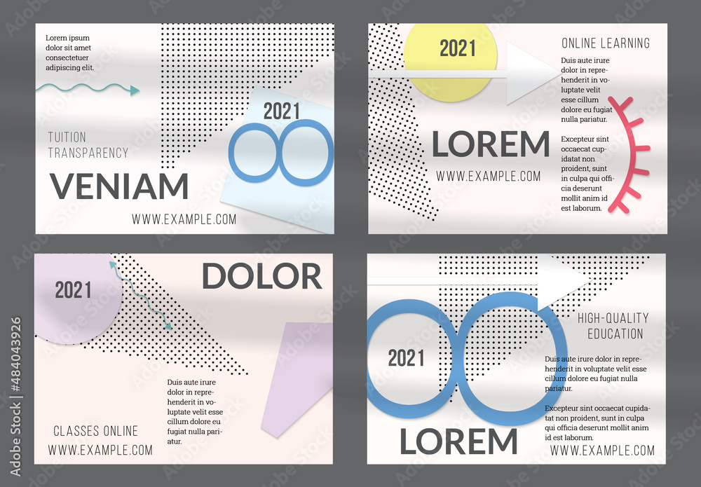 Flyer Layout with Paper Cut Simple Layered Geometric Shapes Stock ...