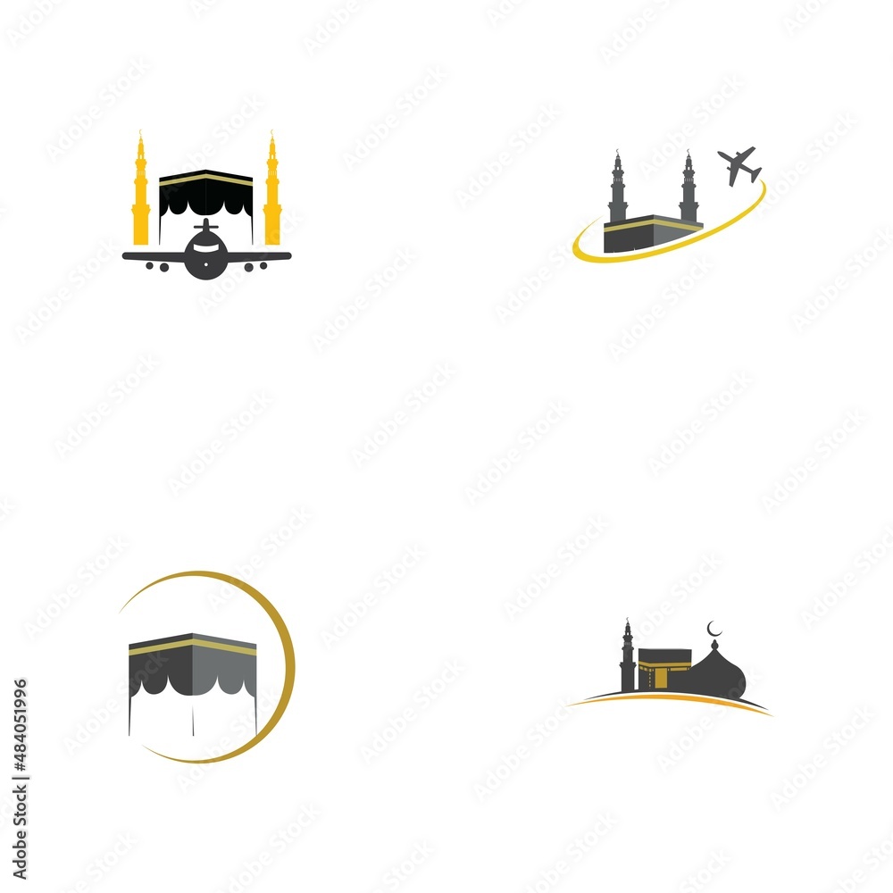 mecca travel logo, Al haj & umrah mubarak tour symbol Stock Vector ...