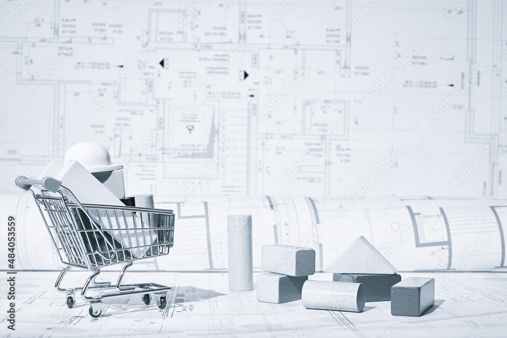 House building project concept with plans Stock Photo | Adobe Stock