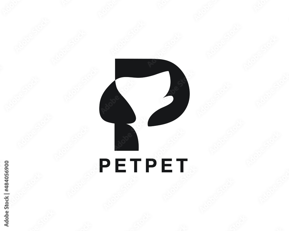 Letter P Pet dogs Logo template, fully vector and customized logo ...