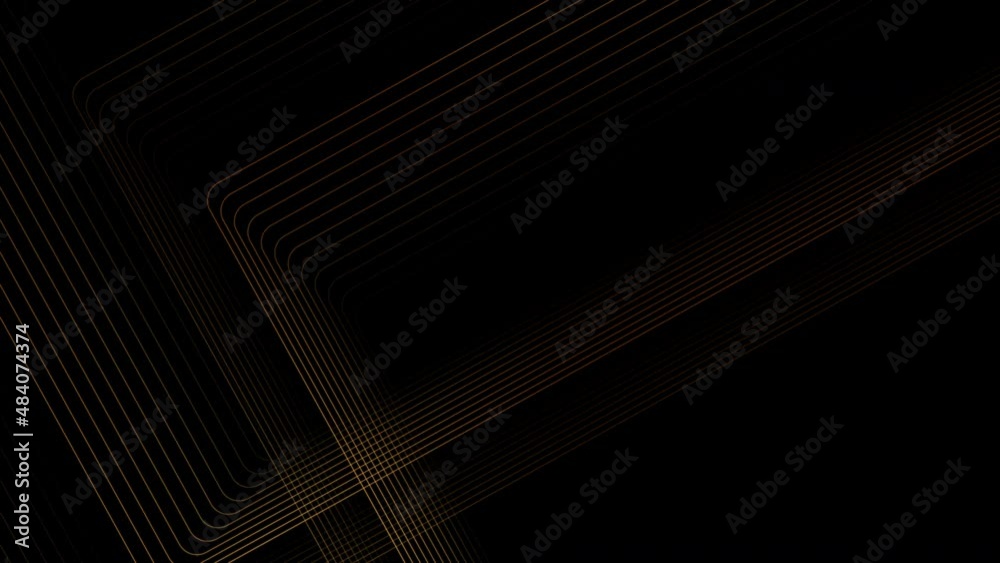Minimal abstract geometry motion background with golden lines. Seamless ...