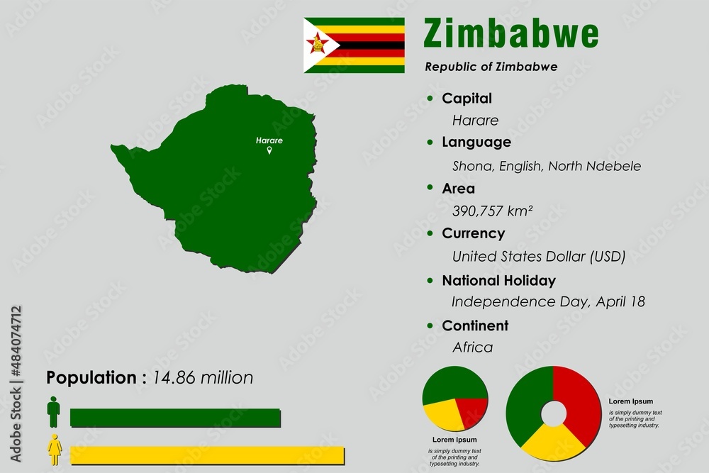 Zimbabwe infographic vector illustration complemented with accurate ...
