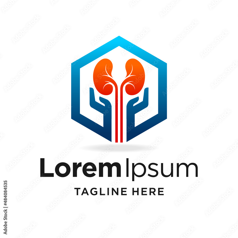 kidney logo with hexagon concept Stock Vector | Adobe Stock
