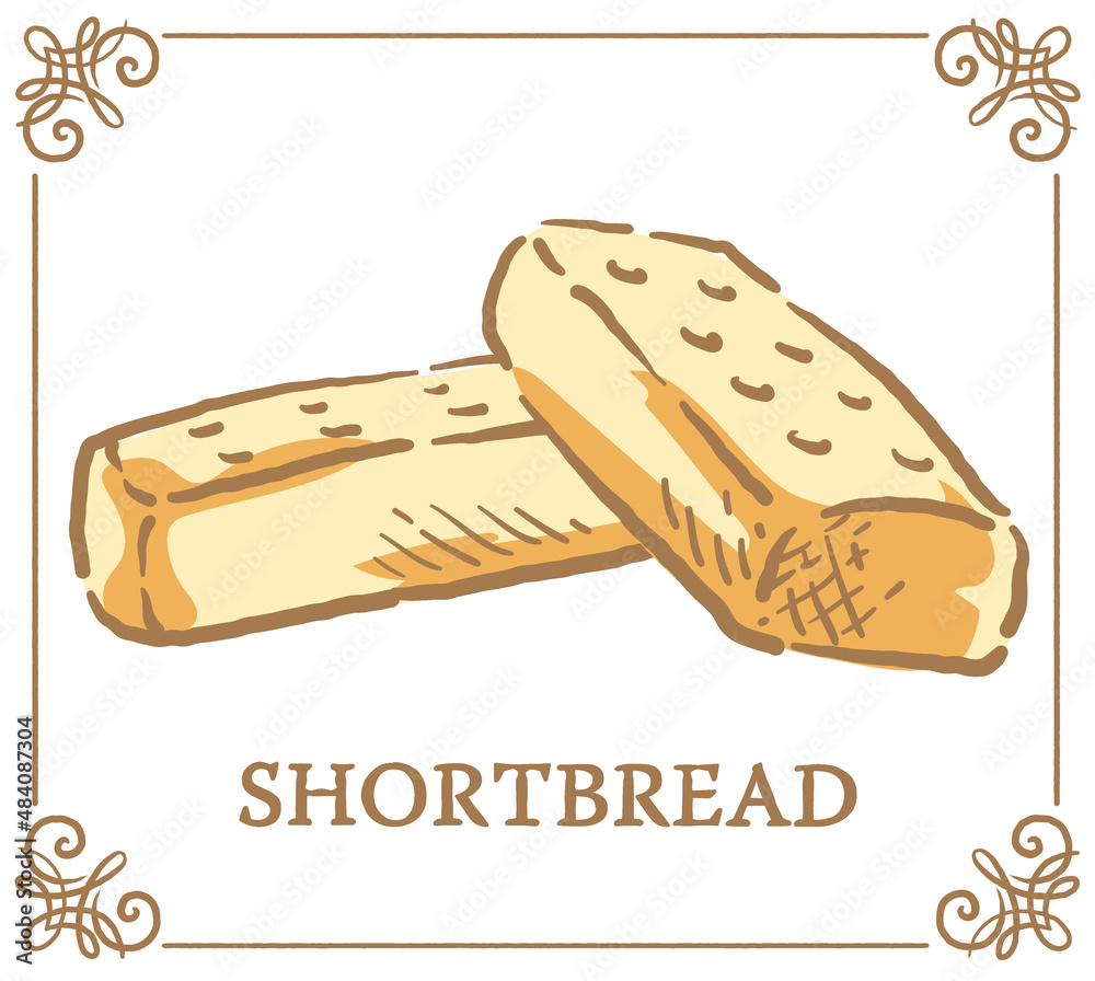 ショートブレッド。手書き風スイーツ。ベクターイラスト素材 Stock Vector | Adobe Stock