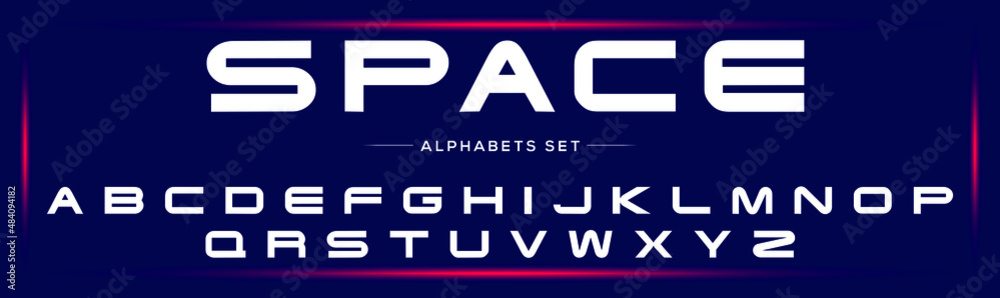 SPACE new minimal tech Letter Alphabet Fonts Logo design and Luxury ...