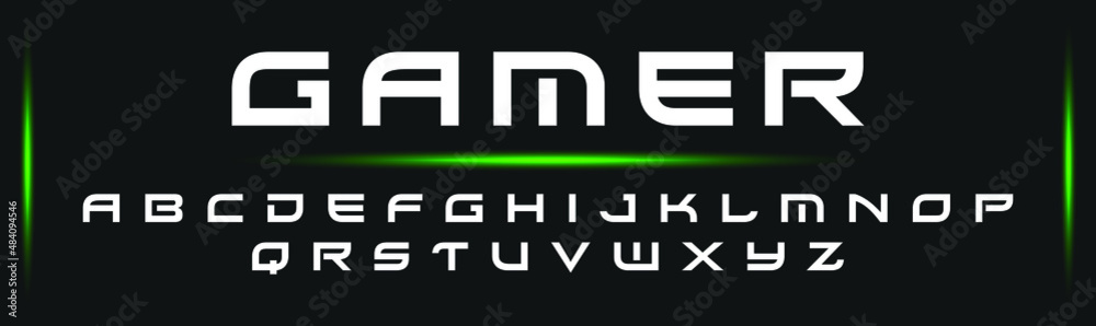 GAMER new minimal tech Letter Alphabet Fonts Logo design and Luxury ...