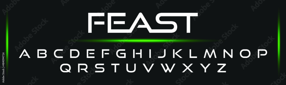 FEAST new minimal tech Letter Alphabet Fonts Logo design and Luxury ...