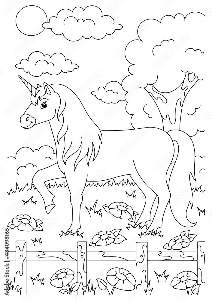 Unicorn And Horse Coloring Pages