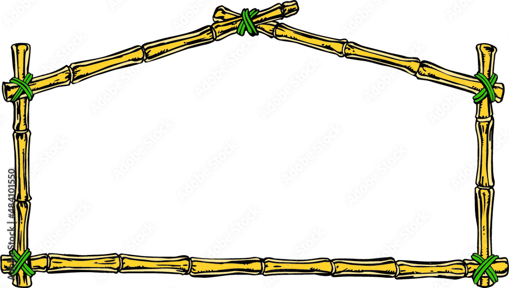 Bamboo Frame Vector Background Stock Vector | Adobe Stock