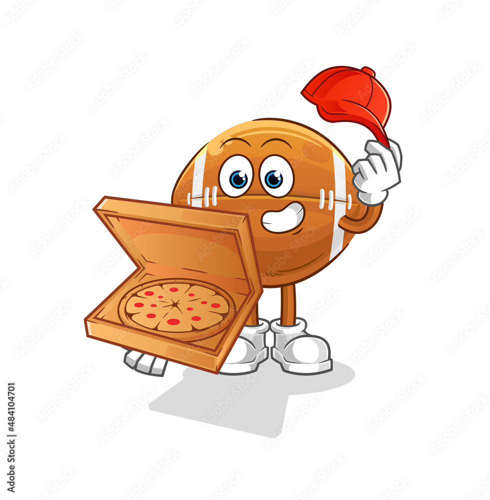 rugby ball pizza delivery boy vector. cartoon character Stock Vector ...