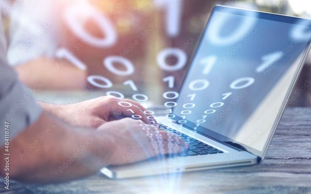 Concept of cyber security, information and encryption, secure access to ...